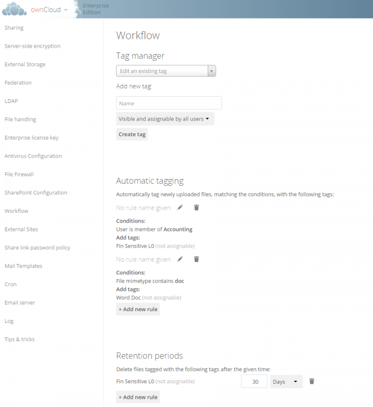ownCloud 9 Introduces- Retention (Document Classification) - ownCloud