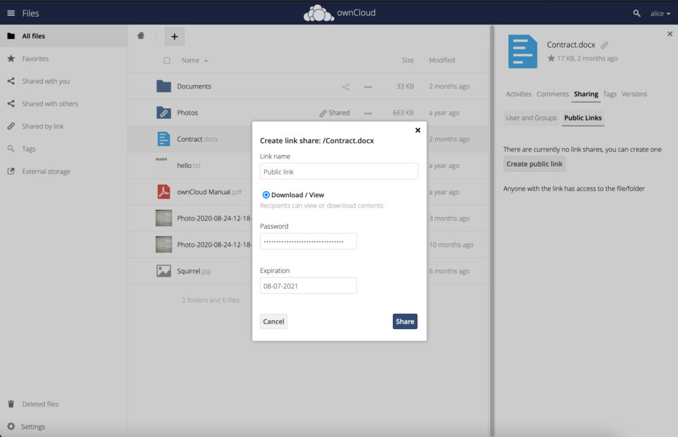 Getting started: 6 efficient ways of sharing your folder (or file) - ownCloud
